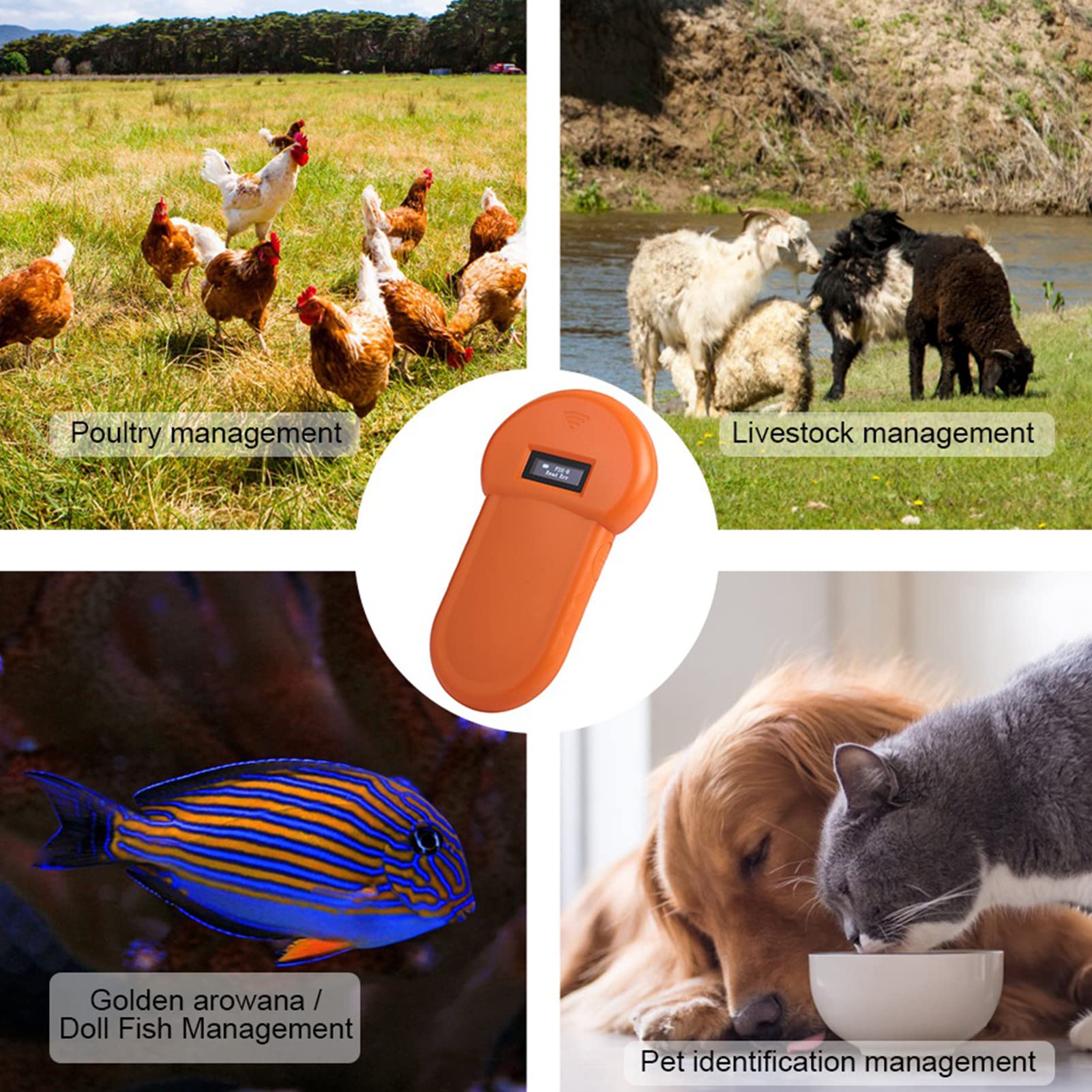 Fydun 134.2Khz LCD ISO ID Chip Animal Reader Dog Microchip Handheld Pet Scanner Applied Family