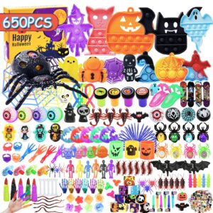 600pcs halloween party favors for kids, bulk fidget toys for party supplies, halloween treats non candy school classroom carnival prizes, treasure box toy chest