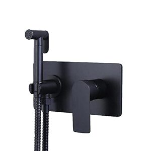 nbaayik hand held bidet sprayer black wall mounted bathroom toilet bidet mixer spray kit single handle bathroom shower bidet taps spray toilet cleaning faucet-b