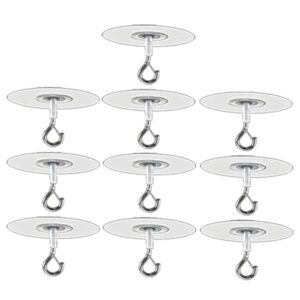 chimiao 10pcs adhesive ceiling hooks for popcorn concrete textured ceiling wall, no drilling self adhesive ceiling hooks easy to use