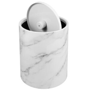 magiclulu shake lid trash can marble wastebasket office trash can marble garbage can vanity waste bin bathroom garbage basket marble design trash can round trash can car wastebasket white pp