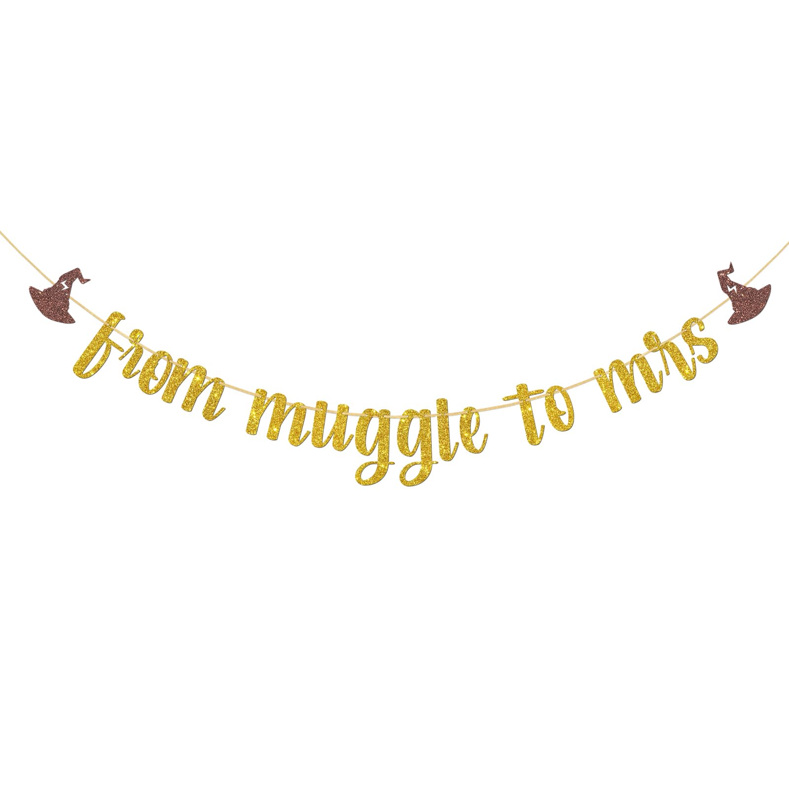 Dalaber from Muggle to Mrs Banner, Wizard Bridal Shower Decoration Wizard Wedding Engagement Bachelorette Party Supplies,Gold Glitter