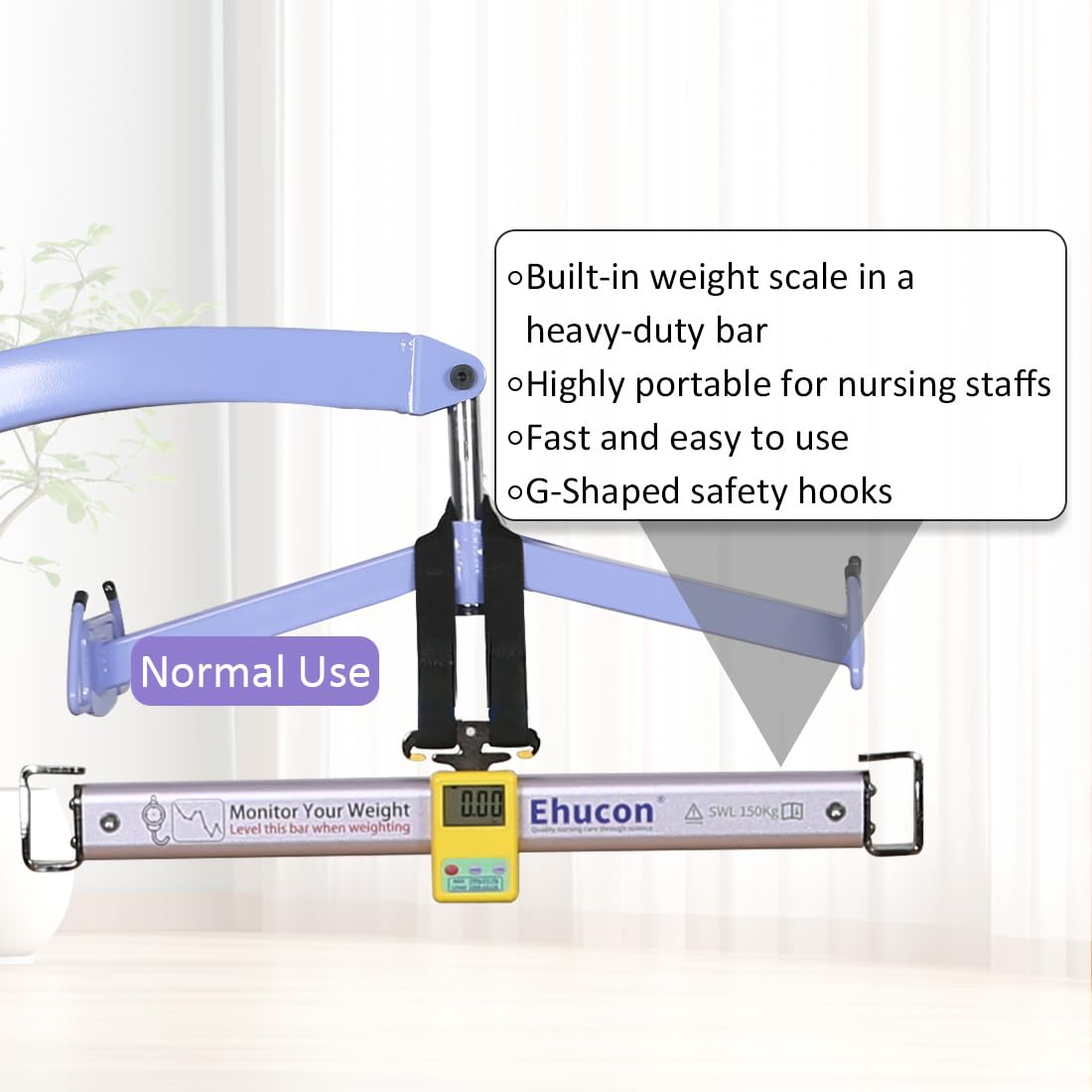 Ehucon Hoyer Lift Scale,Patient Weight Scale for Hoyer Lift,SWL 330 LBS