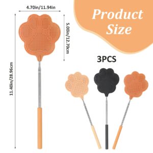 Tuimiyisou Flyswatter,Extendable Fly Swatter 3pcs 11.4-29.5"" Fly Swatter Manual Paw-Shaped Flyswatter Heavy Duty Fine Mesh Pp Stainless Steel Fly Swatter for Indoors,Fly Swatter