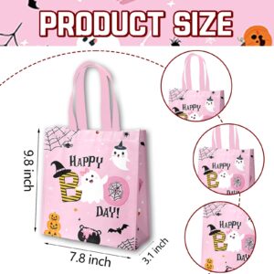 HABDJILTY 20PCS Pink Halloween Bags Little Boo Bags,Little Boo Non-woven Gift Bags with Handle Treat Bags for Halloween Party Kids Theme Birthday Baby Shower Party Favors.