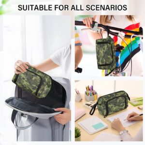 J JOYSAY Camo Deep Green Trendy Pencil Case Large Capacity Pencil Pouch for Girls Boys Markers Storage Journaling Supplies for School Boys