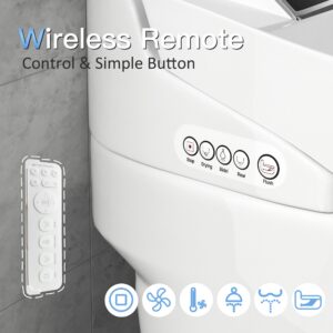 Smart Bidet Tankless Toilet, Heated Toilet Seat with Nightlight, Foot Sensor, LED Display, Warm Water and Dry, Remote Control, One Piece Toilet for Bathroom