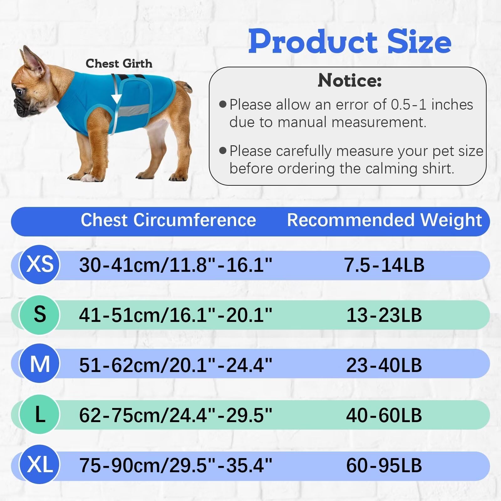 MIGOHI Dog Anxiety Relief Coat,Comfort Anxiety Vest for Dogs,Adjustable Dog Anxiety Calming Wrap for Fireworks,Thunderstorm,Travel, Separation, Dog Anxiety Jacket for Dogs for Medium Dogs,M,Blue