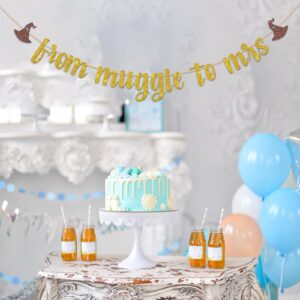 Dalaber from Muggle to Mrs Banner, Wizard Bridal Shower Decoration Wizard Wedding Engagement Bachelorette Party Supplies,Gold Glitter