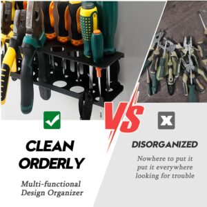 Magnetic Screwdriver Holder, Screwdriver Organizer, Magnetic Pliers Organizer, Punch-free Design is Suitable for Metal Surfaces of Various Tool Box Carts, Nail Boards, Garage Tool Racks, Workbenches