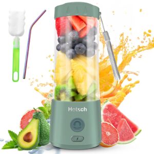 hotsch personal blender for shakes and smoothies, portable usb rechargeable blender with six stainless steel blade, juicer cup for sports, travel, camping, mask making