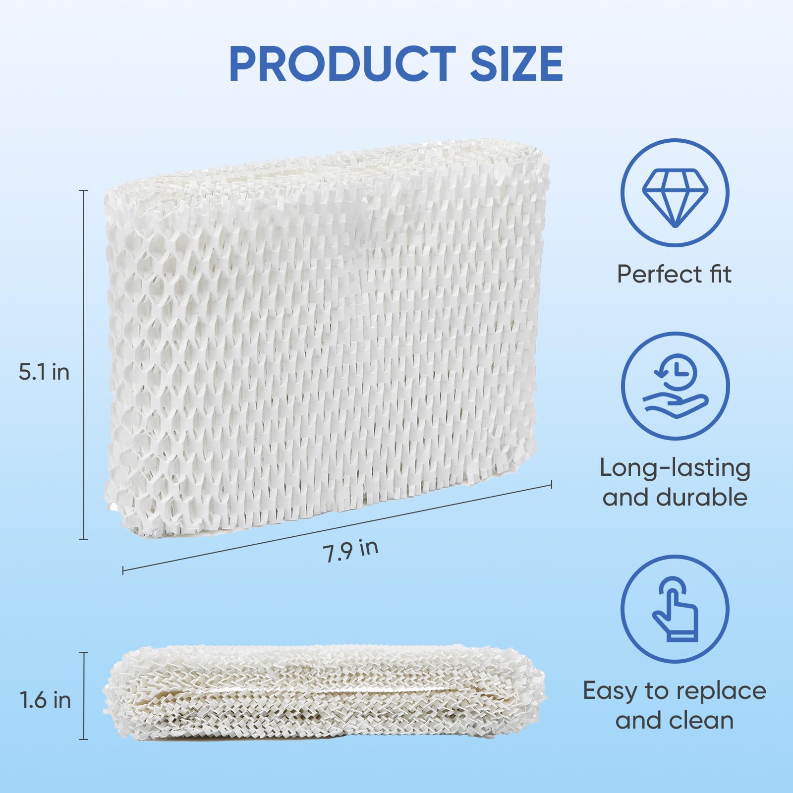 BIHARNT 6 Pack Humidifier Filters HAC-504 Replacement for Honeywell Humidifier Filter, Filter A Humidifier Filter Replacement for HCM300/350/600/700 Honeywell Humidifier, White