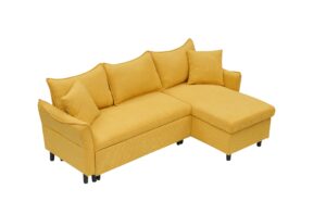 nicbex rose-sf-00575-dx sofas, 80" w x 49" d x 33.8" h, yellow