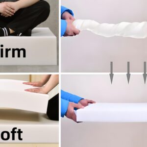 SINCERE Custom 2"-3 in-4 inch Foam Mattress Topper, Cut to Twin Full Queen King Size Bed Topper, Soft Firm Mattress Pad for Sleeper Sofa Couch RV Chair Cushion Pillow Top, Soundproof Foam Sponge