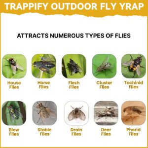 Fly Traps Outdoor, Disposable Hanging Fly Traps Bag, Upgraded 40g Bait