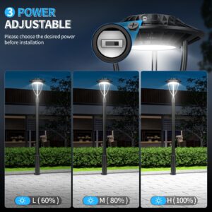 ADUB 150W 120W 90W LED Post Light 21,000 LM, DLC ETL Listed LED Post Light with Photocell 5000K, IP65 Lamp Post Light Outdoor Pole Fixture, Commercial Street Area Lighting for Parking lot Garden Yard