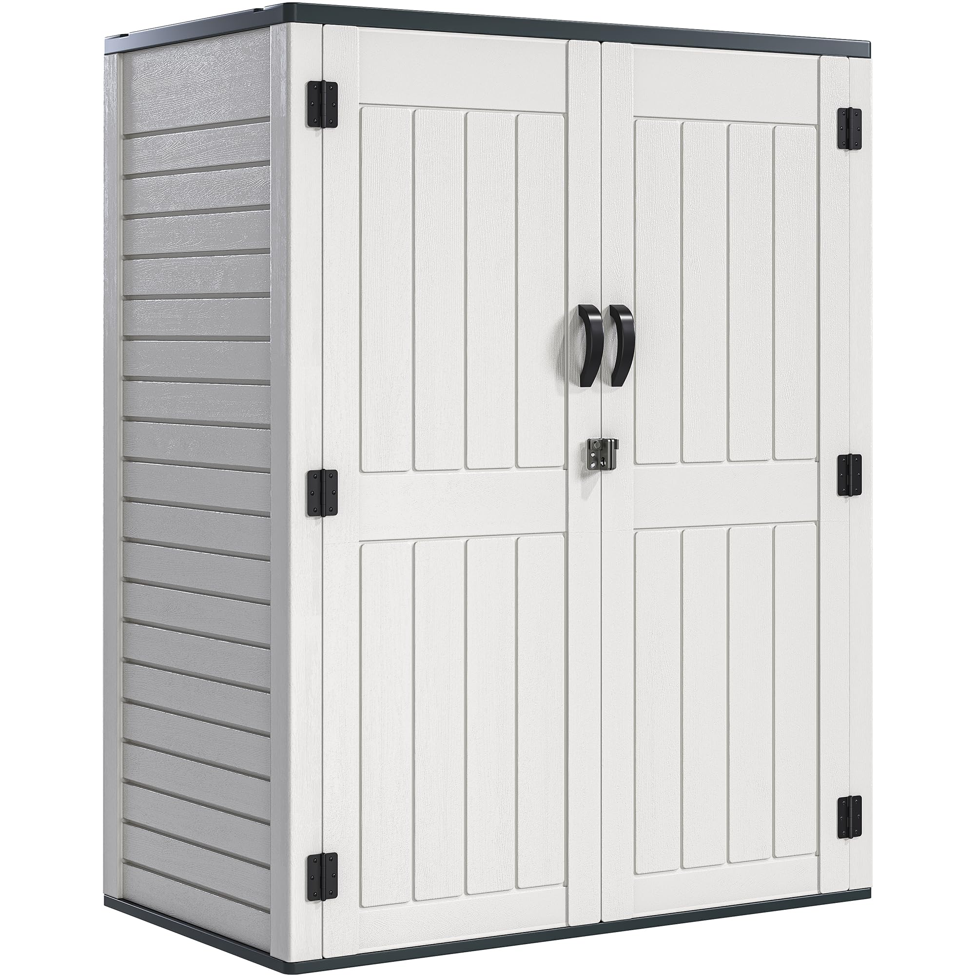 YITAHOME 59 cu ft Vertical Outdoor Storage Shed w/o Shelf, 5.6 x 2.3 ft Lockable HDPE Waterproof Tall Storage Cabinet, Suitable for Patio Furniture, Pool Accessories, and Garden Tools, Light Gray