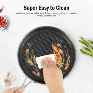 KHZSPP Crepe Pan Stainless Steel 10-inch with 1 Detachable Handle 2 Screws 1 Wrench 1-inch deep Nonstick Honeycomb Dosa Pan for Induction Cooker Gas Stove Ceramic(26cm (about 10 inches)