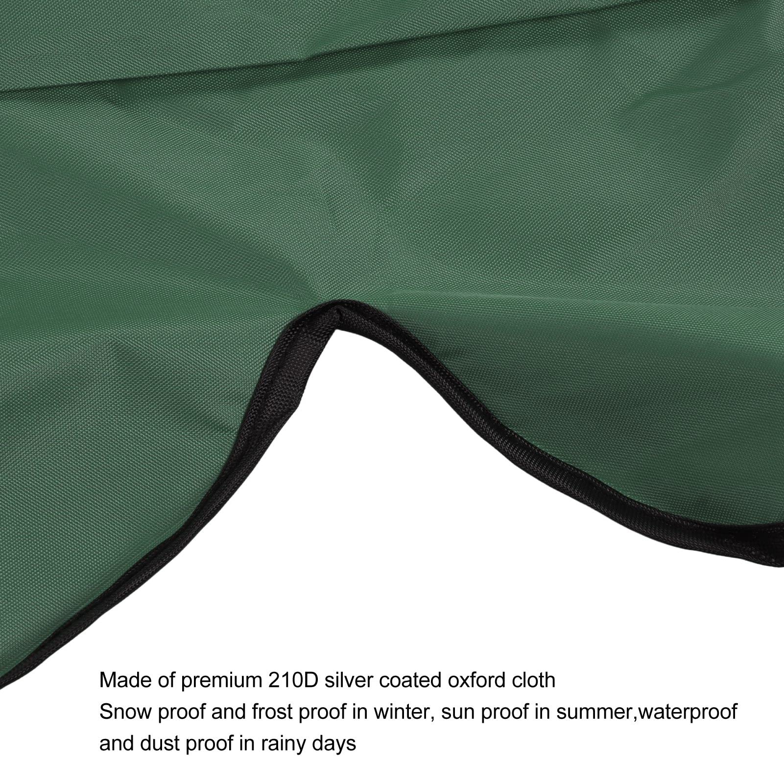 Waterproof Foldable Swing Canopy, 210D Silver Coated Oxford Cloth Swing Canopy Cover, Outdoor Swing Sun Shade for Garden (Dark Green)