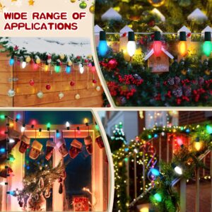 Meonum 25 Pack Multicolor C9 LED Christmas Light Bulbs, Waterproof E17 Base LED C9 Bulbs, Commercial Grade C9 LED Outdoor Christmas Bulbs for Christmas Roof House C9 String Lights