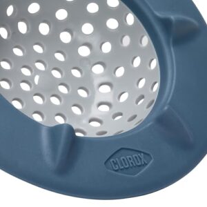 clorox keptclean smart waterflow sink strainer, steel blue