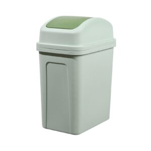 LuxeOne 13 Gallon Trash Can, Plastic Swing Top Kitchen Garbage Trash Can, Trash Can for Kitchen, Top Garbage Bin for Counter top, Coffee Area, Bathroom, Office & Home, Kitchen, 3 Colors (Green)