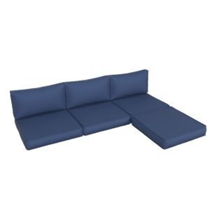 udpatio outdoor cushions for patio furniture, 7-piece replacement cushions for outdoor furniture, patio sectional cushions outdoor couch cushions for 4-seat patio conversation sets (navy blue)