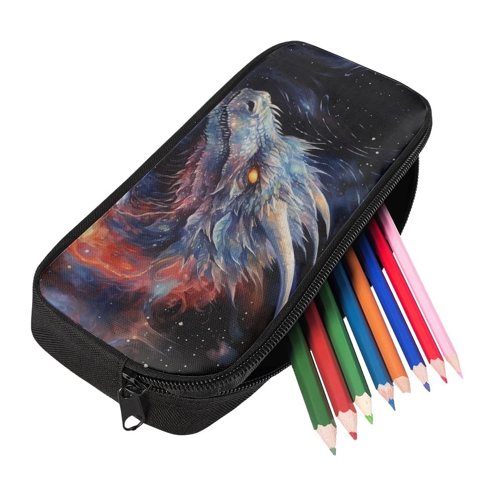 Ouhene Dragon Pencil Case for Men Women,Large Capacity Pencil Box for Boys Girls,Pencil Case Pouch with Zipper for School Work Travel