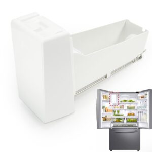 loosoo da97-14474c refrigerator ice container bucket tray assembly da97-14474a compatible with samsung ice maker bin parts rf25h/rf263/rf265/rf26j/rf28h/rf28j/rf28k/rf28m/rf28n/rf30h/rf30k/rf31f/rf32f