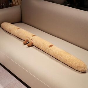 baguette bread plush throw pillow,cute bread plush long body pillow, lumbar baguette back cushion, funny food plushies stuffed toy sleeping hugging pillow for girls (long baguette, 47*3.9in)