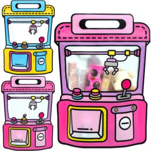 20pack cartoon claw machine goodie bags clear gift candy bags party favor bags with handle small plastic gift bags with stand-up bottom resealable gift bag candy bag for party supplies,kids birthday