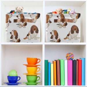 susiyo Large Foldable Storage Bin Basset Hound Dogs Fabric Closet Storage Baskets Collapsible Decorative Baskets Organizing Basket Bin for Shelves Closet Home Bedroom Living Room-1Pack