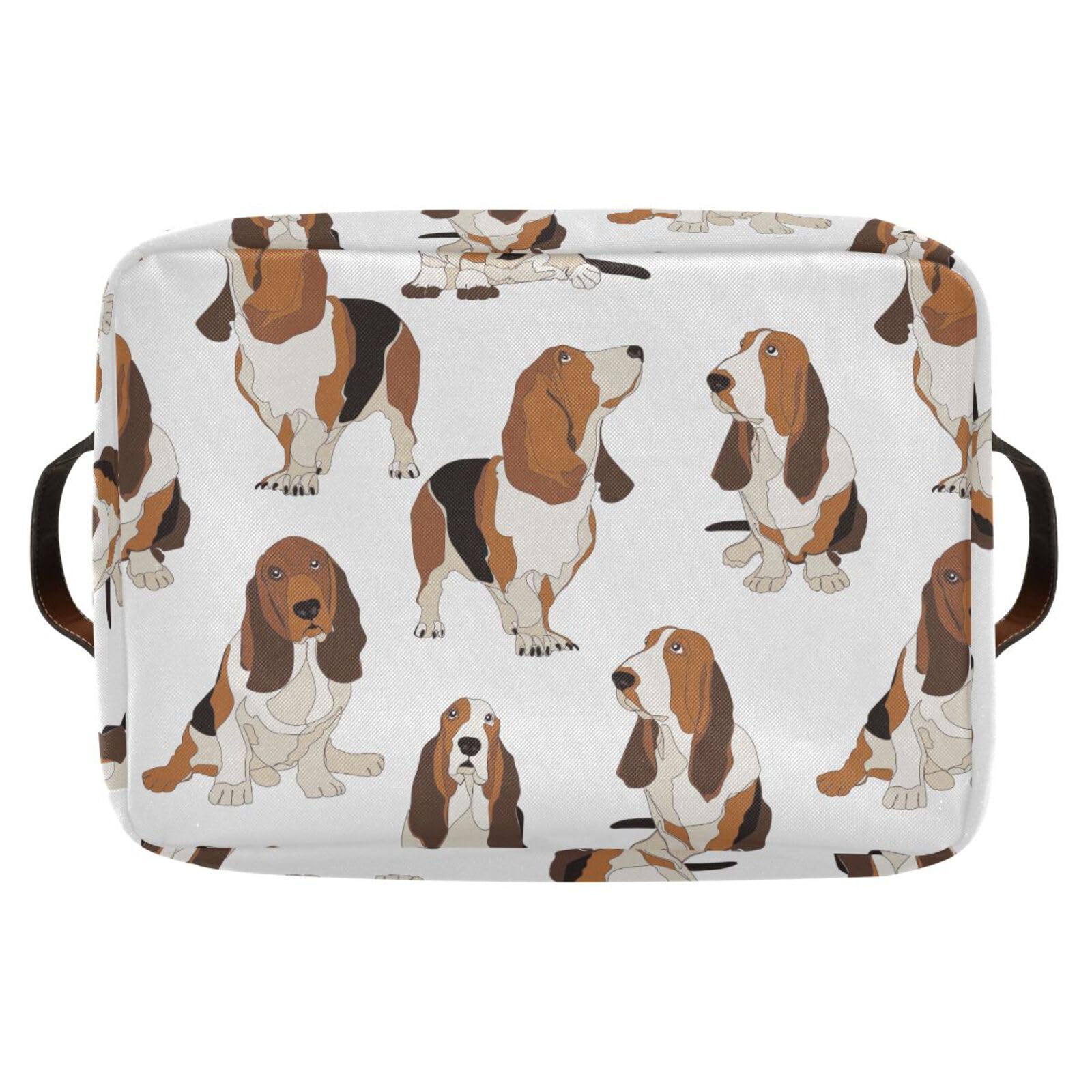 susiyo Large Foldable Storage Bin Basset Hound Dogs Fabric Closet Storage Baskets Collapsible Decorative Baskets Organizing Basket Bin for Shelves Closet Home Bedroom Living Room-1Pack