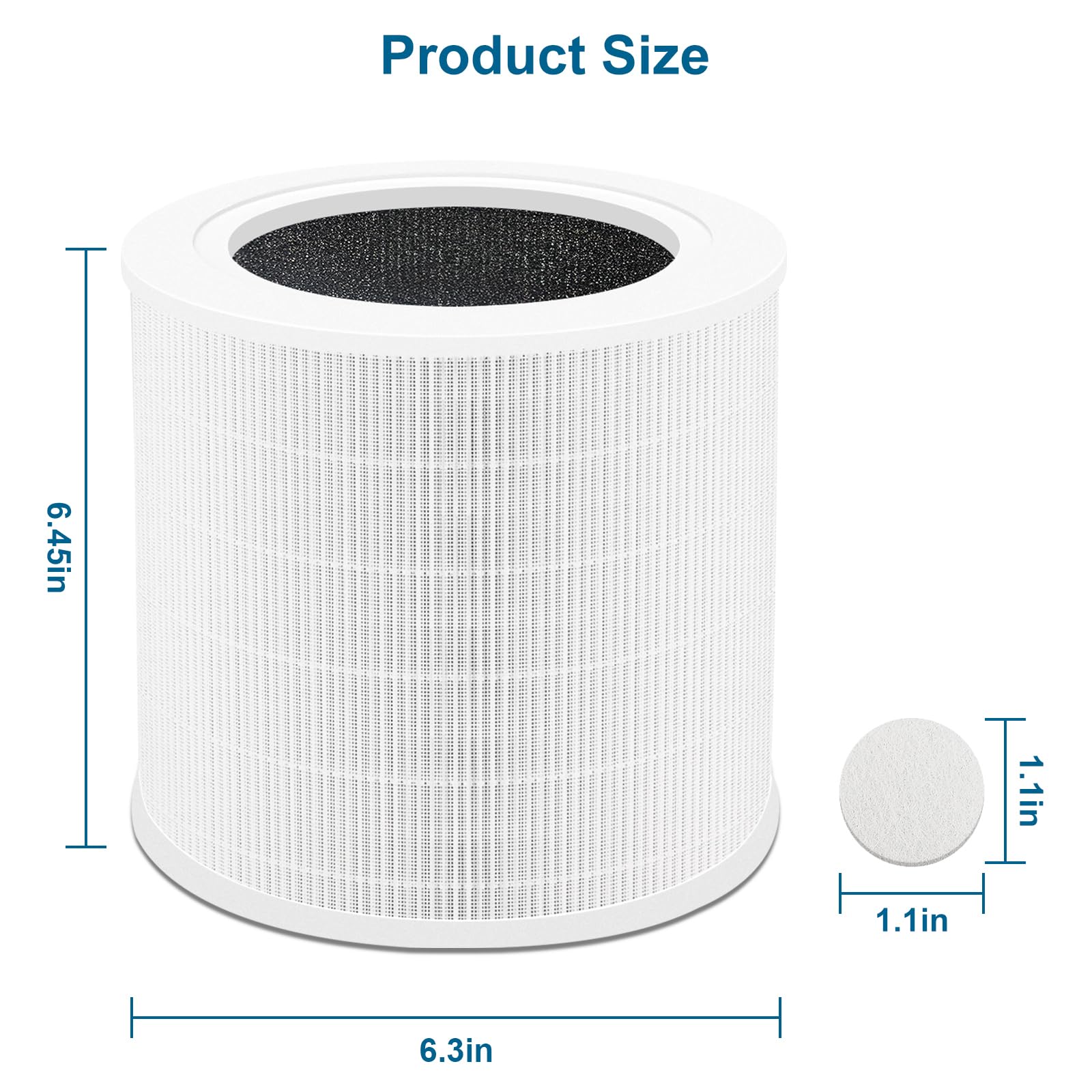 2 Pack A2001 Replacement Filter,Efficiency 3-In-1, H13 True, Compatible with 2001 air puri-fier filter replacement,Compared to Part NO#AF-2001 h13 filter replacement,Compatible with A2001 Filter