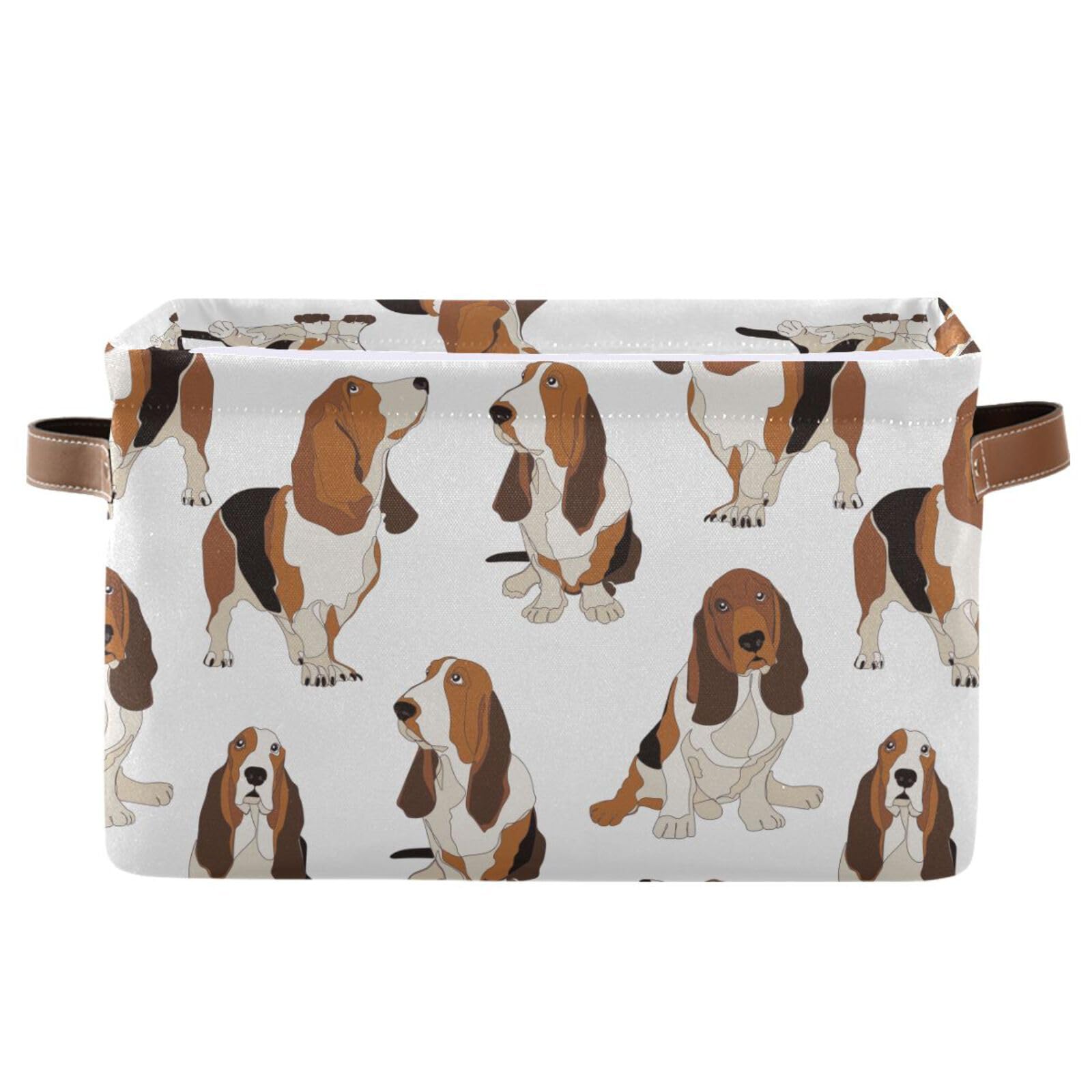 susiyo Large Foldable Storage Bin Basset Hound Dogs Fabric Closet Storage Baskets Collapsible Decorative Baskets Organizing Basket Bin for Shelves Closet Home Bedroom Living Room-1Pack