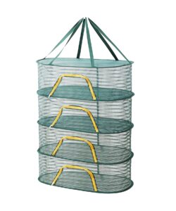 tanovcep foldable drying net for vegetables, fish, and dehydrated goods, multi-tiered food drying net, versatile drying rack, windproof design, zipper closure for insect protection 4layer