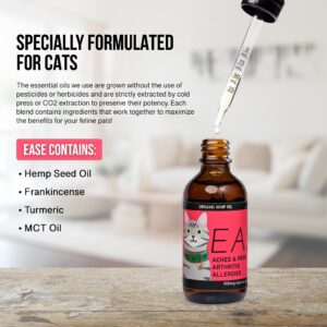 Hemp Dog Health Ease Hemp Oil for Cats: Joint and Muscle Pain Relief for Cats | Cat Arthritis Pain Relief | Cat Allergy Relief | Effective Anti Itch for Cats | Easy-to-Give Hemp Drops for Cats