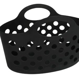 Greenbrier Basket with Handles 3 count Plastic Oval Carry Totes - Black, 842364