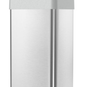 Arlopu 18.5 Gal Automatic Trash Can, 70L Stainless Steel Motion Sensor Garbage Bin, Touchless Brushed Wastebasket, W/Butterfly, Soft-Close Lid, for Living, Dinning Room, Kitchen (Silver)