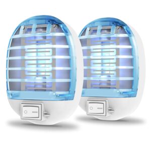 nyatno indoor bug zappers, fly traps for indoors, insect traps for home mosquito killer & mosquitoes trap with blue lights for kids & pets, home, kitchen, bedroom, baby room, office (2 packs)