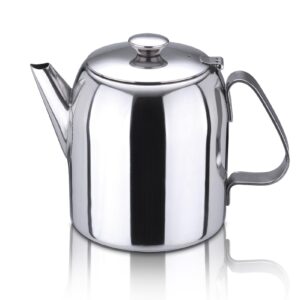 tea pot, stainless steel teapot, 20oz metal tea kettle short spout tea pot for stovetop home kitchen hotel restaurant camping