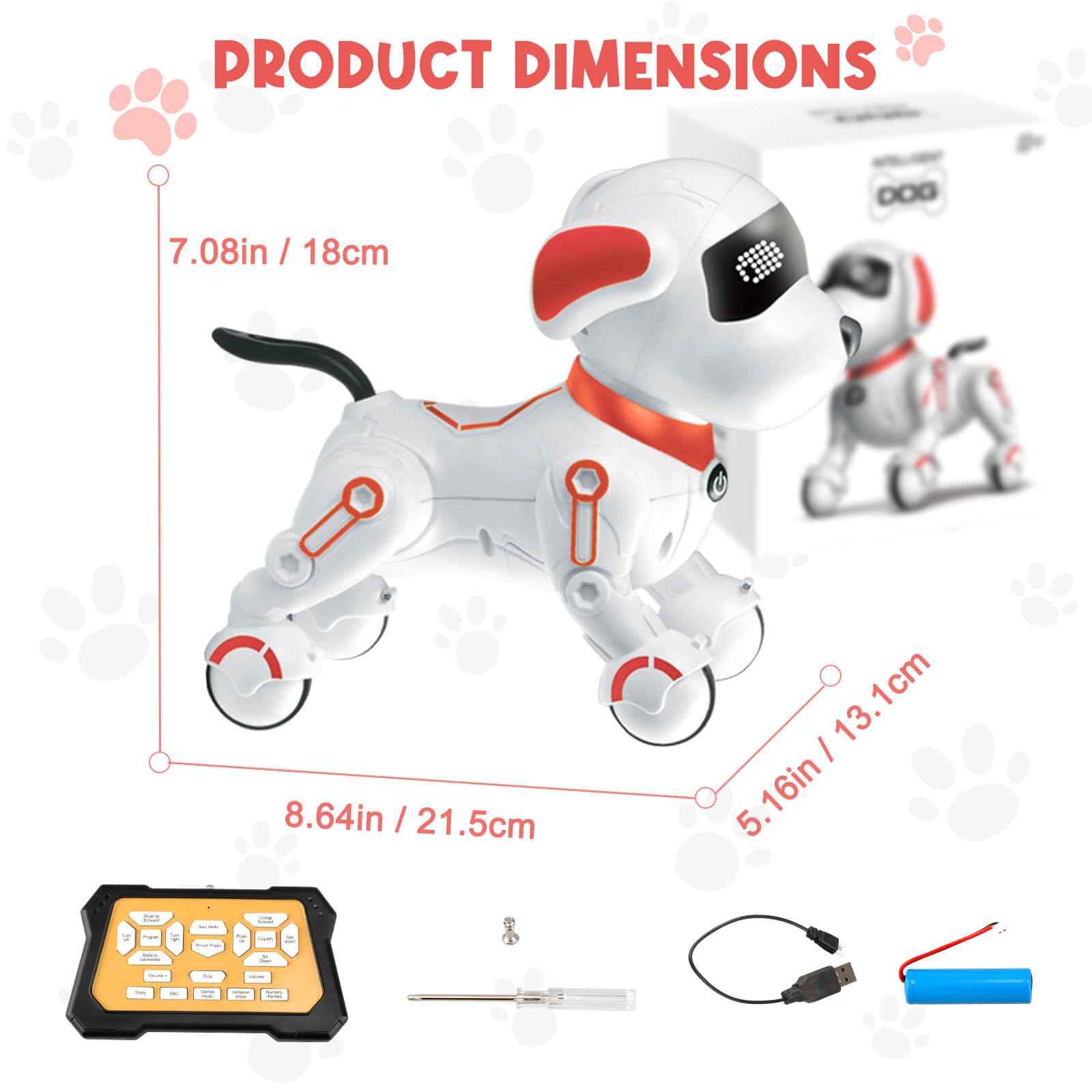 Dolanus Robot Dog for Kids 8-12, Remote Control Smart Robotic Pets That Acts Like a Real Dogs Touch Interactive Walking Talking Barking Toys for Girls Boys Toddler, Gifts for 4 5 6 7 8 12 Years Old