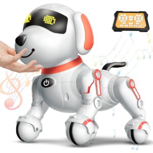 dolanus robot dog for kids 8-12, remote control smart robotic pets that acts like a real dogs touch interactive walking talking barking toys for girls boys toddler, gifts for 4 5 6 7 8 12 years old