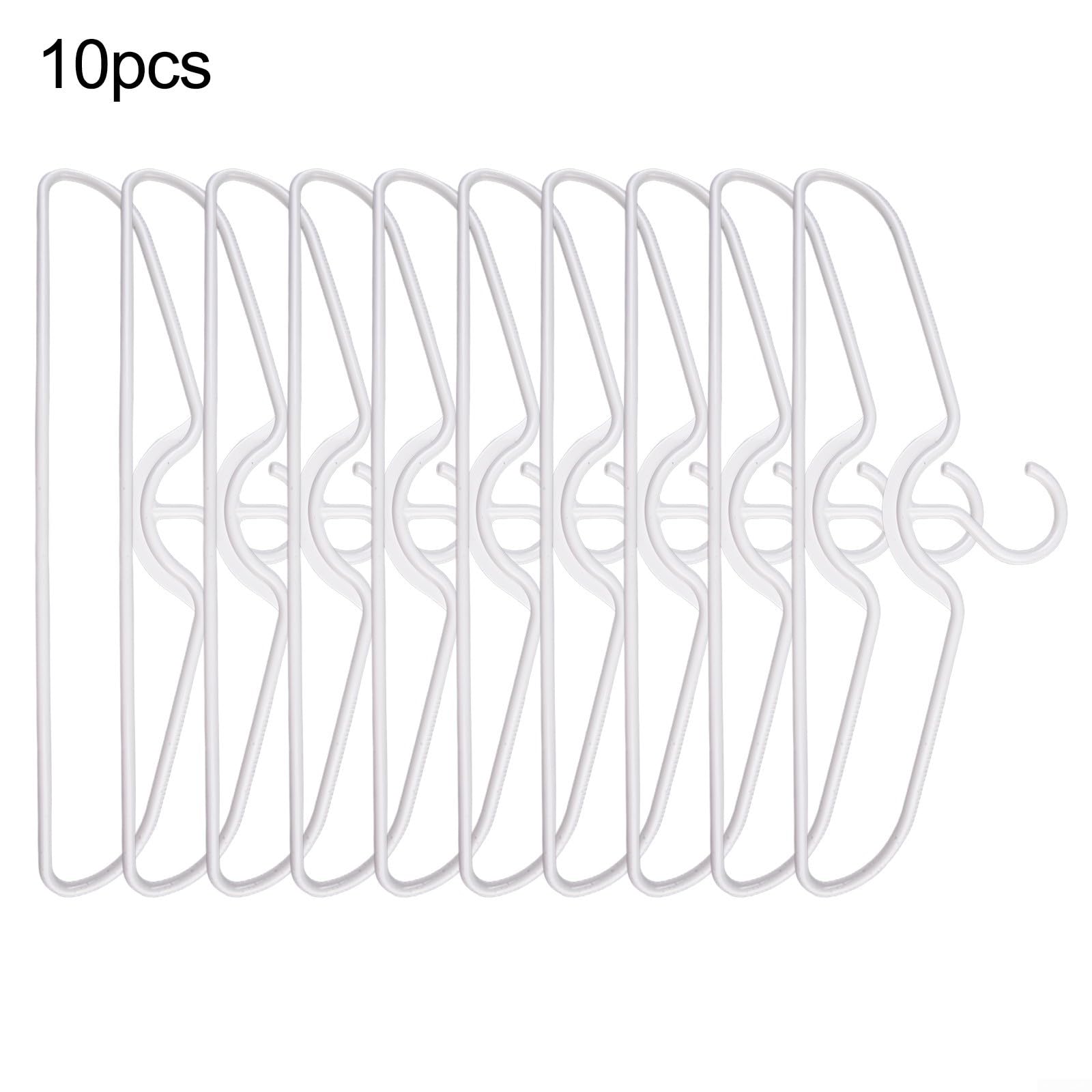 Plastic Hangers Clothes Hangers Coat Hangers Space Saving Closet Hangers, Anti-Slip Heavy-Duty Short Neck Hanger Thin Hsangers,Travel Hangers for College Dorms, Homes, White(10Pack)