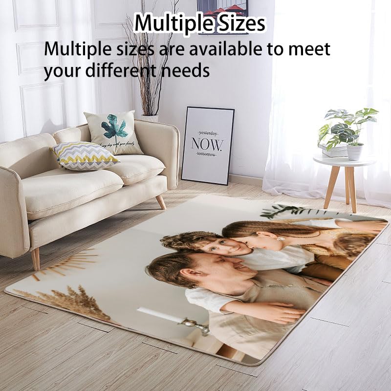 Personalized Custom Rug Area Carpet with Your Image Photo, Customized Carpet Anti Slip Washable Door Mat Decoration for Home Bedroom Living Room Office Garden