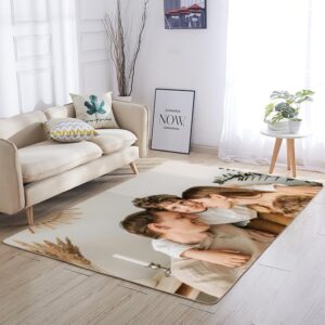 Personalized Custom Rug Area Carpet with Your Image Photo, Customized Carpet Anti Slip Washable Door Mat Decoration for Home Bedroom Living Room Office Garden