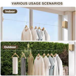 Retractable Clothesline, Retractable Clothesline Indoor, Stainless Steel Travel Clothesline, Not Sagging, Suitable for Balconies, Courtyards, Laundry Rooms, RVs, Yachts, etc