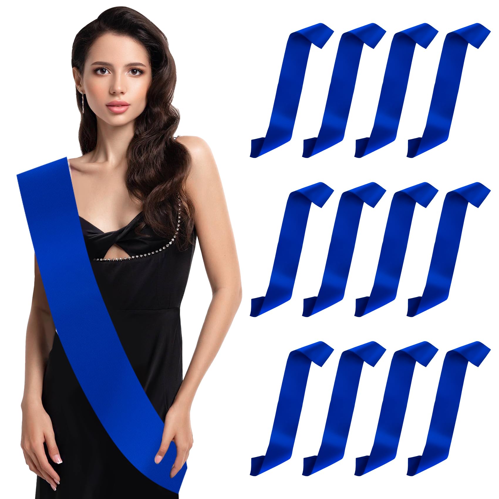 Blue Sash 12 Pcs Dark Blue Sashes Royal Blue Blank Sash Bulk Prom Queen Sash Senior Sashes Class Of 2024 Blank Sashes For Pageants Graduation Sash Groom Sash Diy Birthday Sash For Men Party Favors