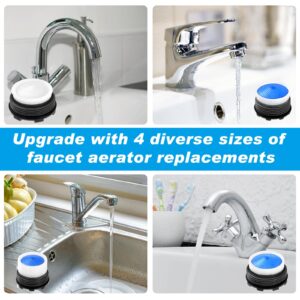 28 pcs Faucet Cache Aerators with 5 Pcs Faucet Aerator Key Cache Aerators Replacement Inserts for Sink M16.5 18.5 21.5 24 mm for Bathroom or Kitchen