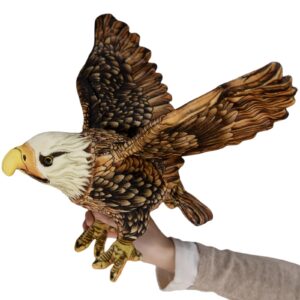 popotato realistic eagle plush - 11.8'' eagle with spread wings stuffed animal - plushy and squishy pillow toy - cute bald eagle plushie toys for boys and girls